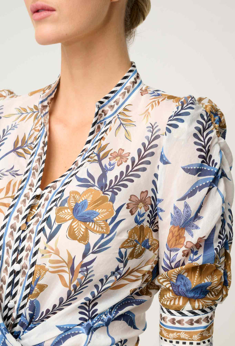 Calantha Cotton Silk Shirt in Golden Medina – SohoGirl
