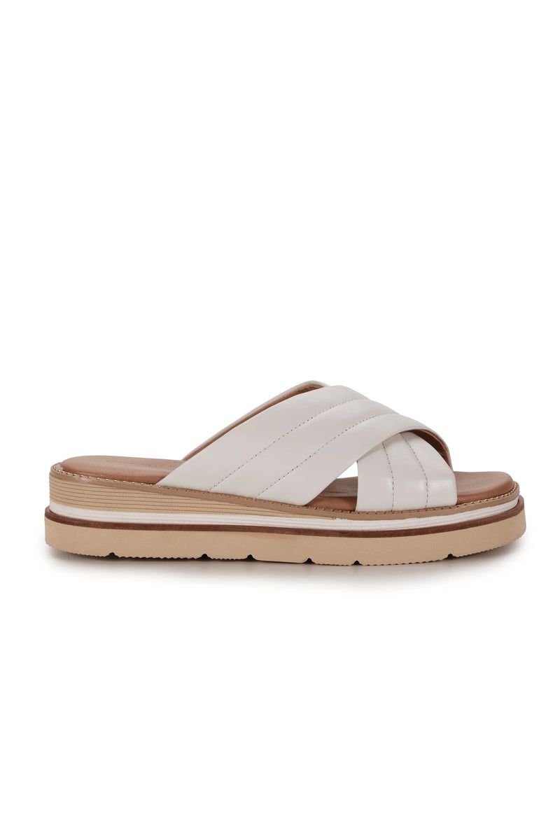 Solace Crossover Slide - White – SohoGirl