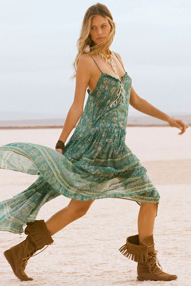 Elysian Strappy Maxi Dress Jade – SohoGirl