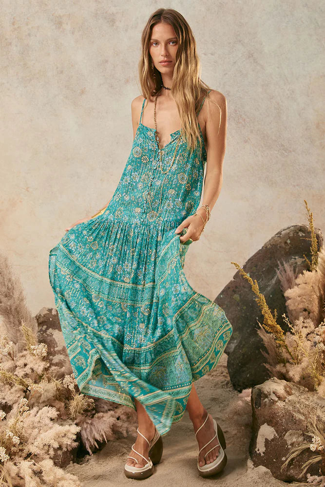 Elysian Strappy Maxi Dress Jade – SohoGirl