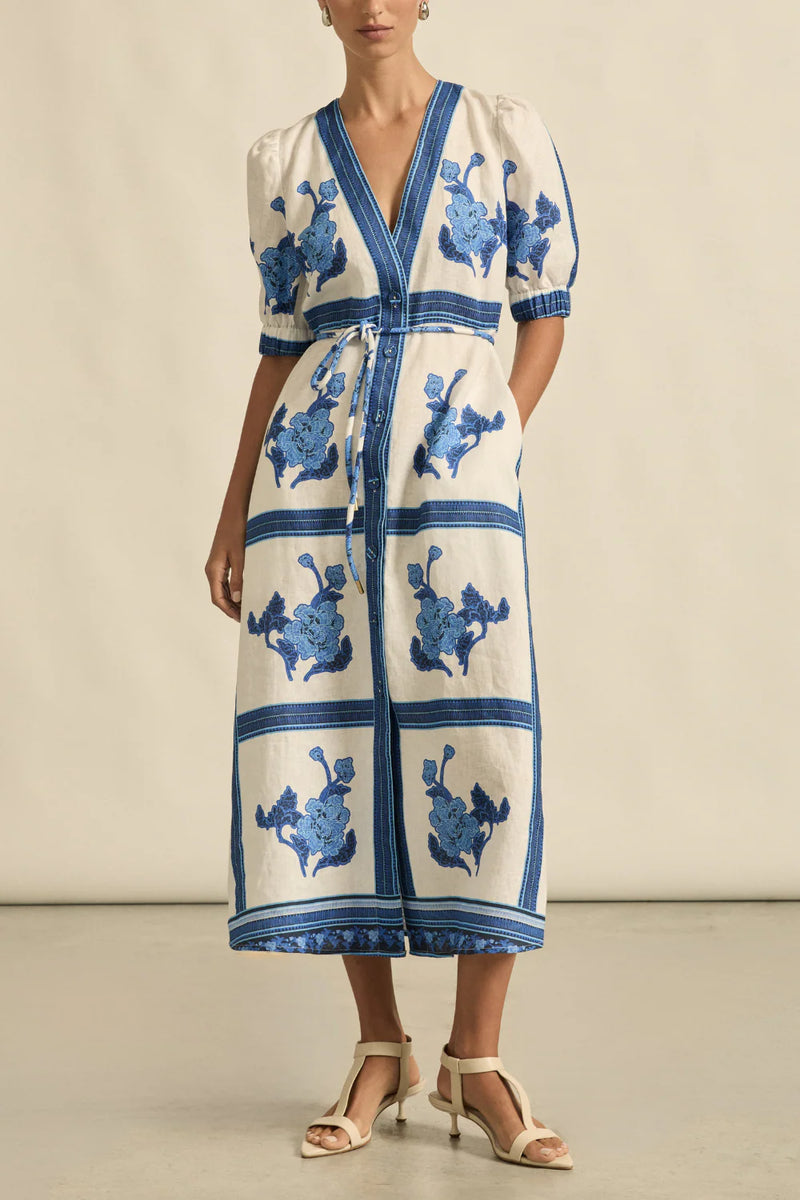 Portrait Dress - Azure Collage – SohoGirl