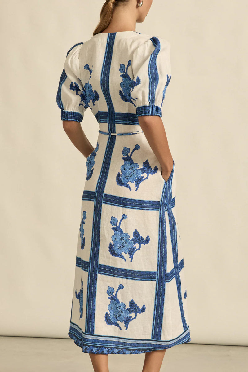 Portrait Dress - Azure Collage – SohoGirl